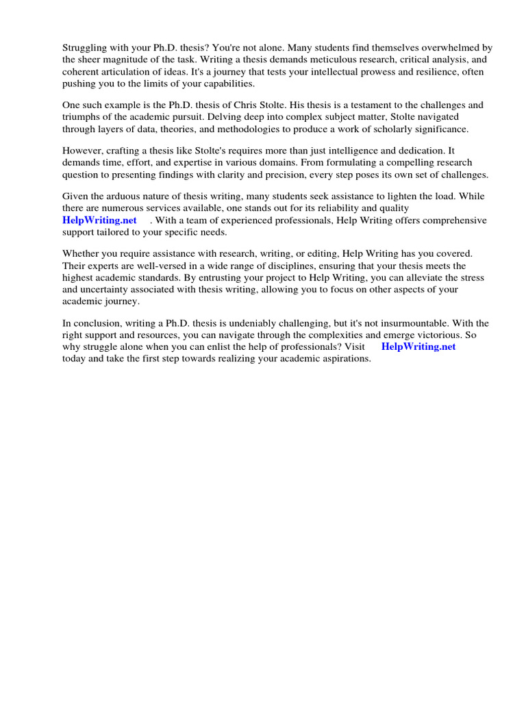 Chris Stolte PHD Thesis | PDF | Thesis | Collage