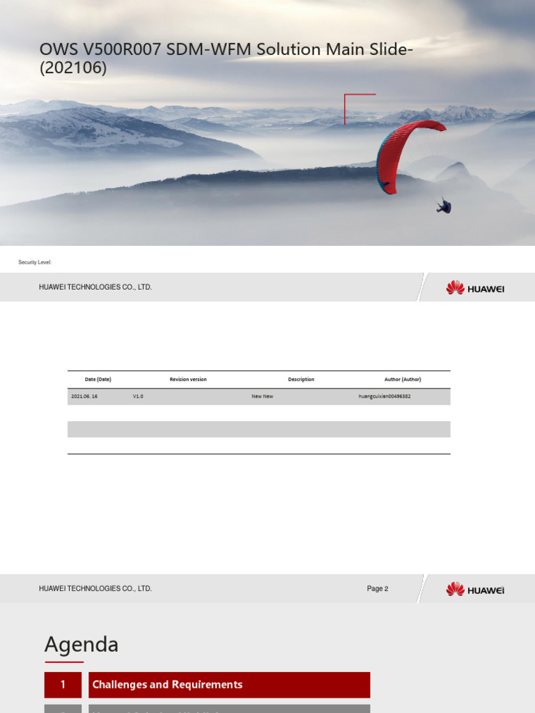 OWS V500R007 SDM-WFM Solution Main Slide - (202106) | PDF