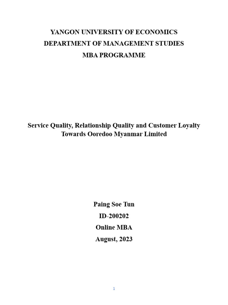 Thesis (AutoRecovered) | PDF | Customer Satisfaction | Private Sector