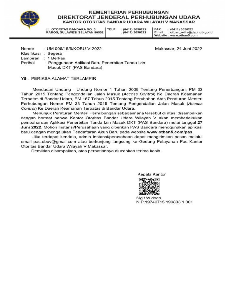 Surat Pemberitahuan aplikasi baru PAS | PDF