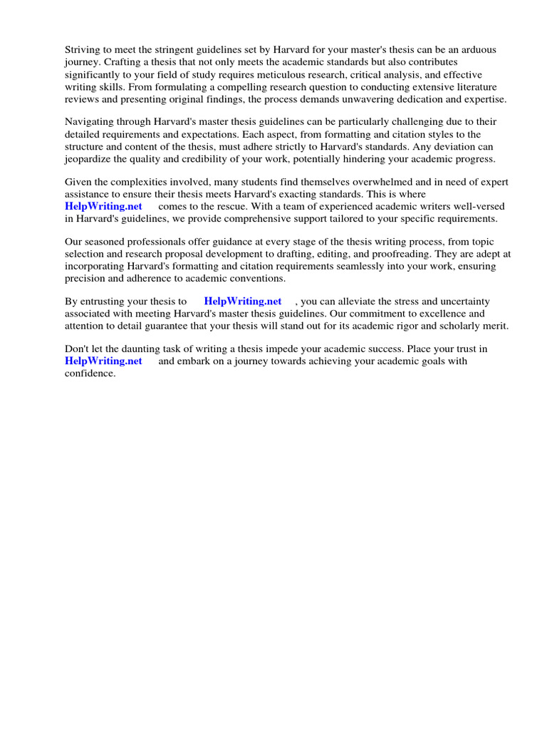 Harvard Master Thesis Guidelines | PDF | Thesis | Essays
