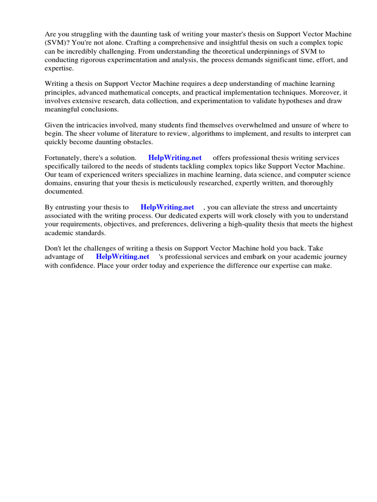 Support Vector Machine Master Thesis | PDF | Support Vector Machine | Machine Learning