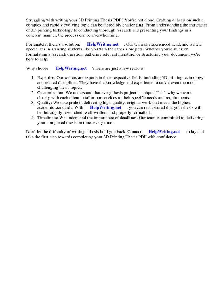 3d Printing Thesis Pdf Pdf 3 D Printing Polymers