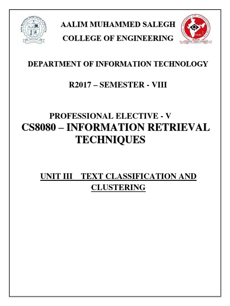 CS8080 Irt Unit Iii Qbank Main | PDF