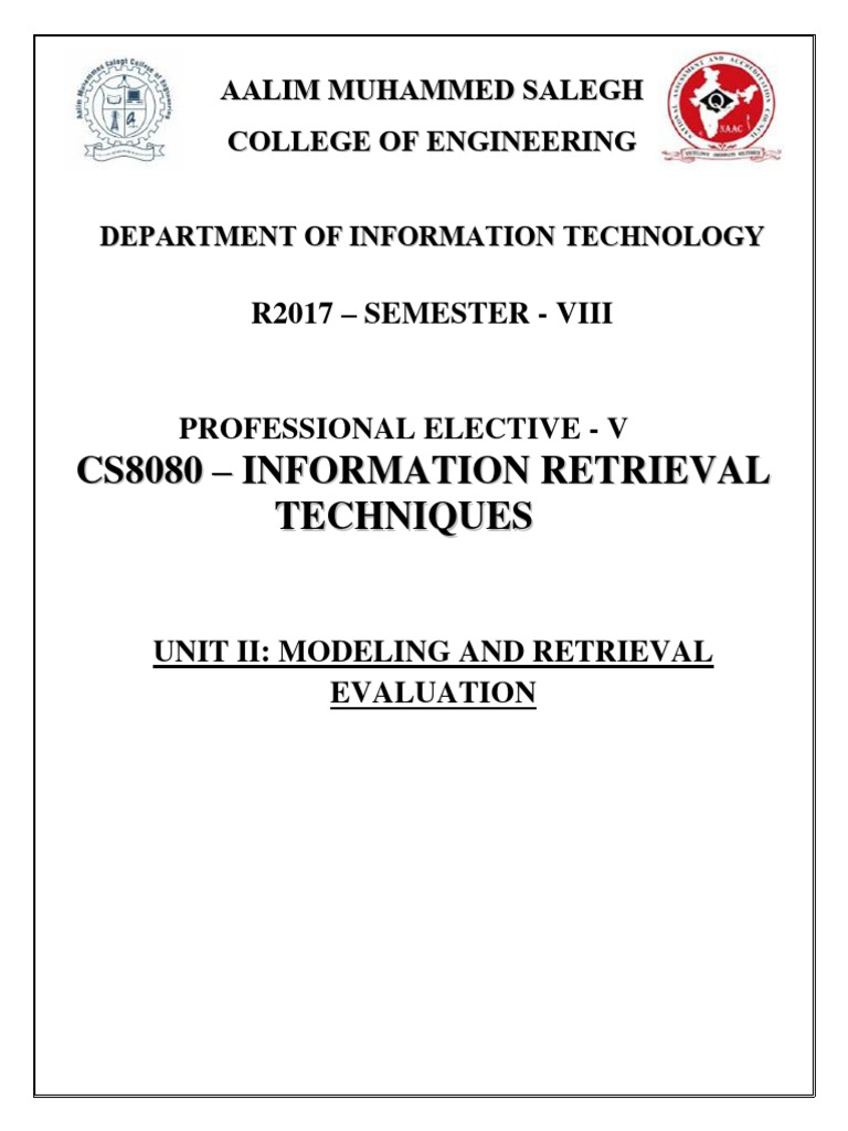 CS8080 Irt Unit Ii Qbank Main | PDF | Information Retrieval | Search Engine Indexing
