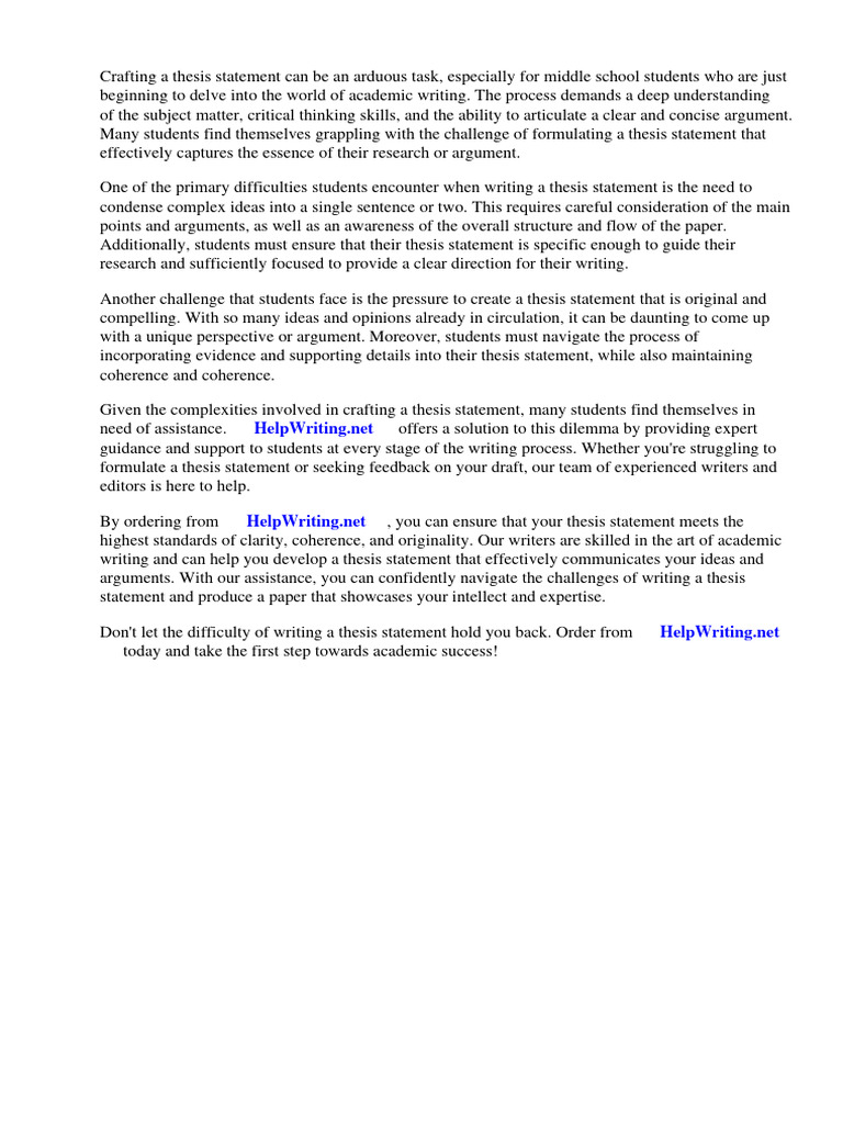 Thesis Statement Powerpoint For Middle School | PDF | Essays | Thesis