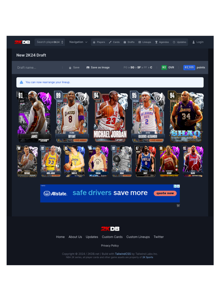 Open NBA 2K24 2KDB MyTeam Database | PDF