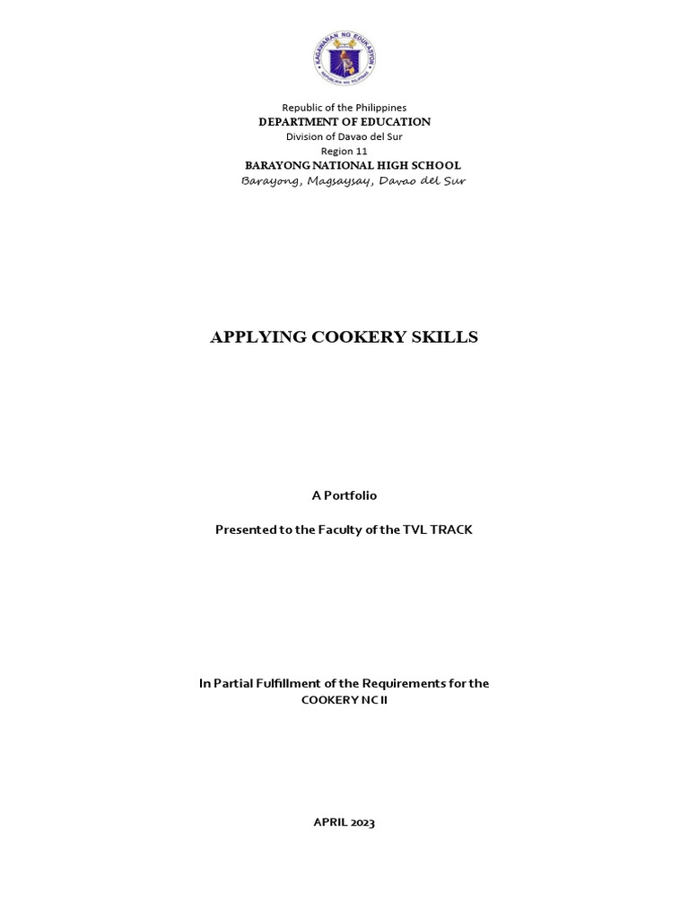 Cookery Portfolio Group 1-Eme | PDF | Potato | Cooking