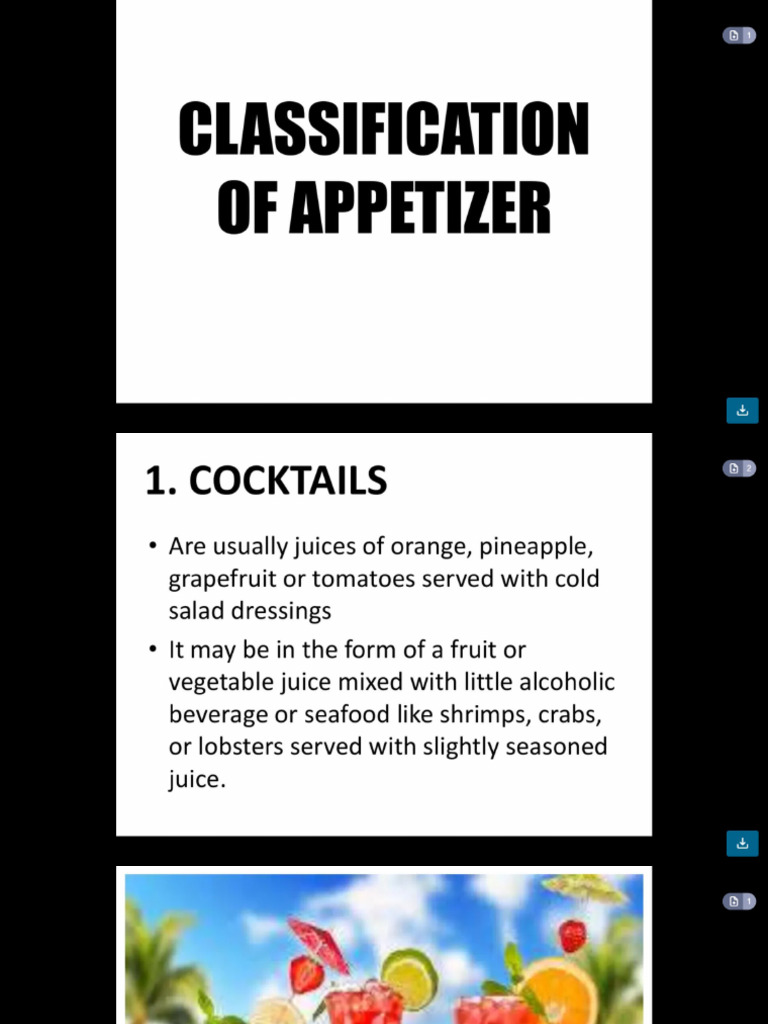 Classification of Appetizers | PDF