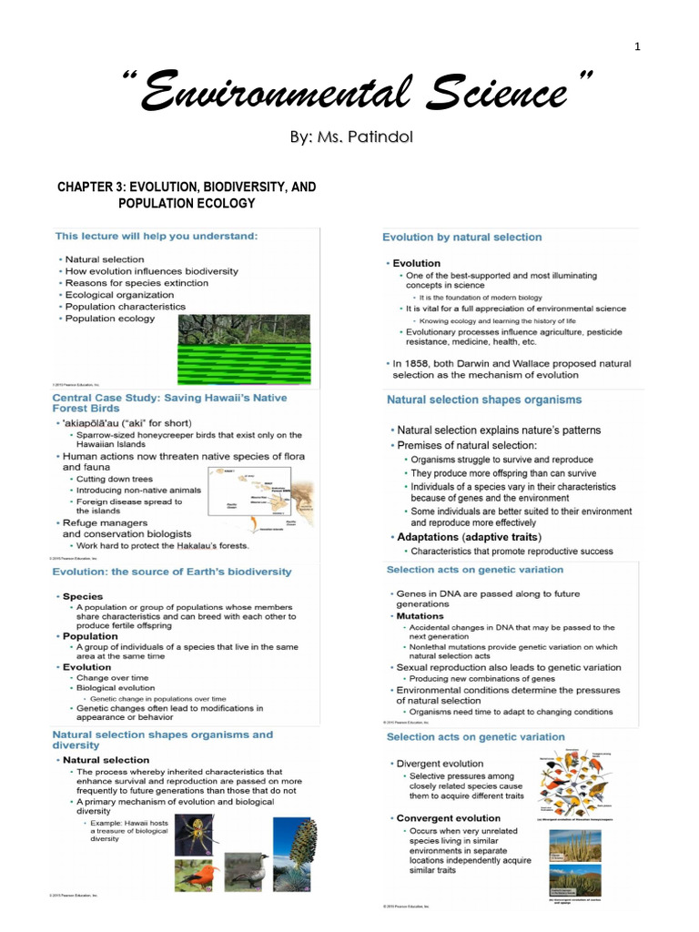 Environmental Science NOTES Chapter 3 | PDF