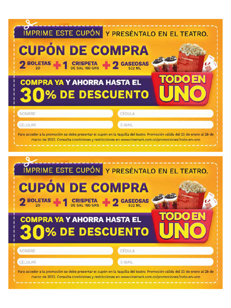Cupones de Impresión Todo en Uno 1 - Enero A Marzo | PDF