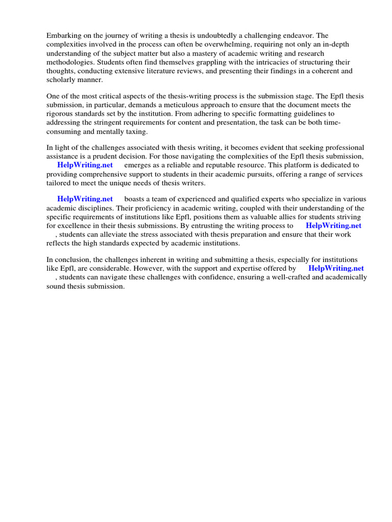 Epfl Thesis Submission | PDF | Thesis | Doctor Of Philosophy