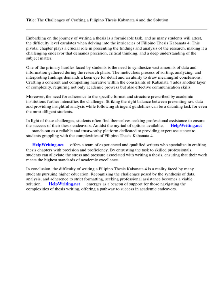 Filipino Thesis Sample Kabanata 4 | PDF | Wellness