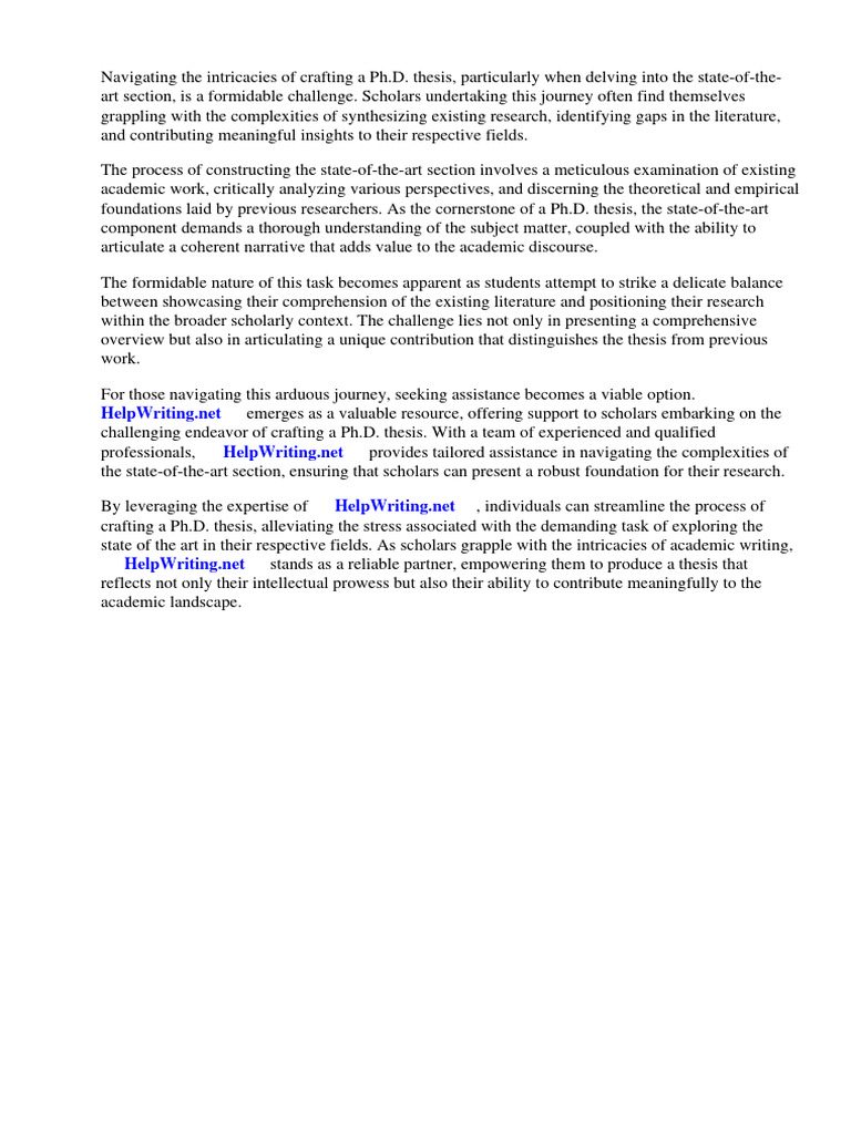 PHD Thesis State of The Art | PDF | Thesis | Doctor Of Philosophy