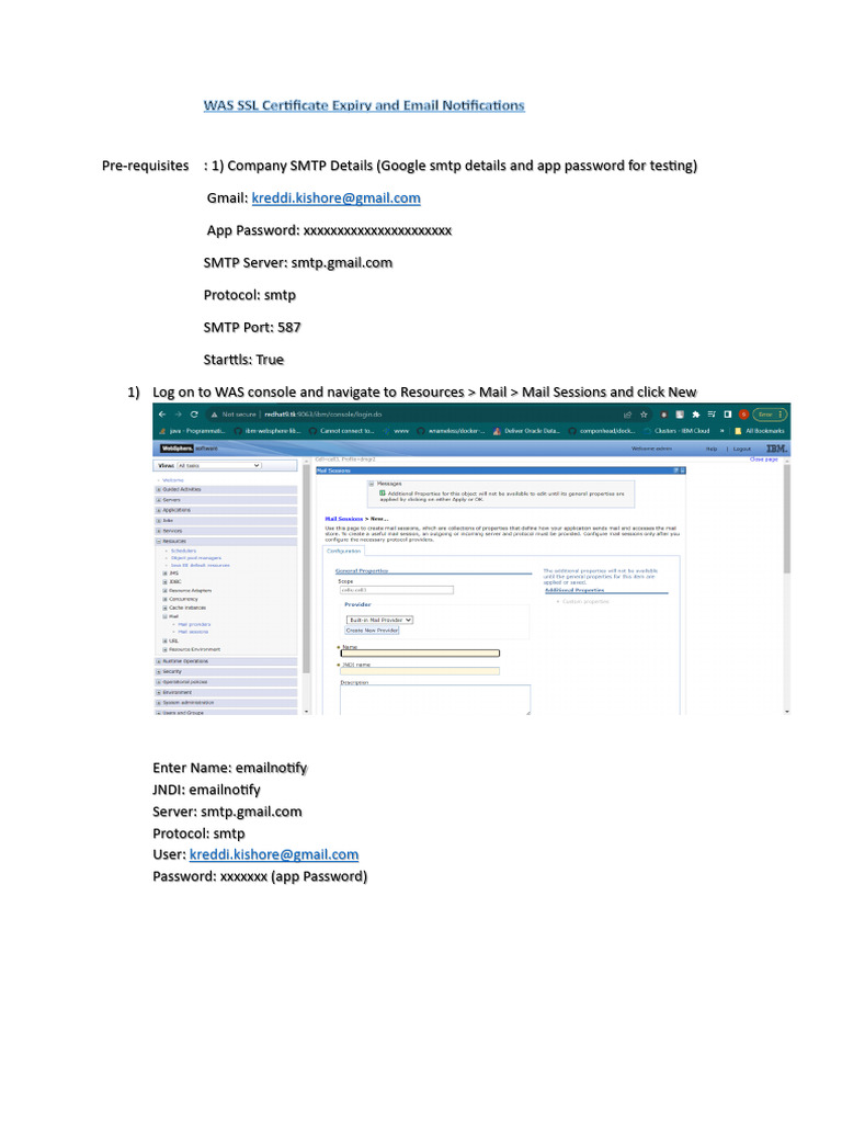 Configure SMTP and SSL in WebSphere | PDF | Public Key Certificate | Transport Layer Security
