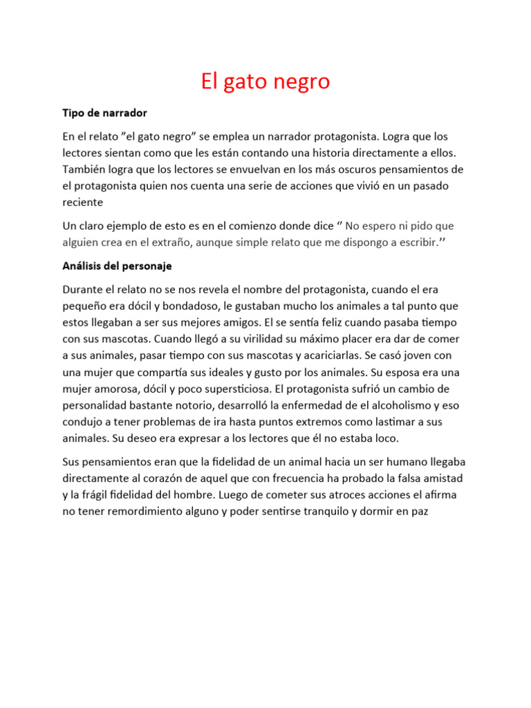 El Gato Negro | PDF | Gatos