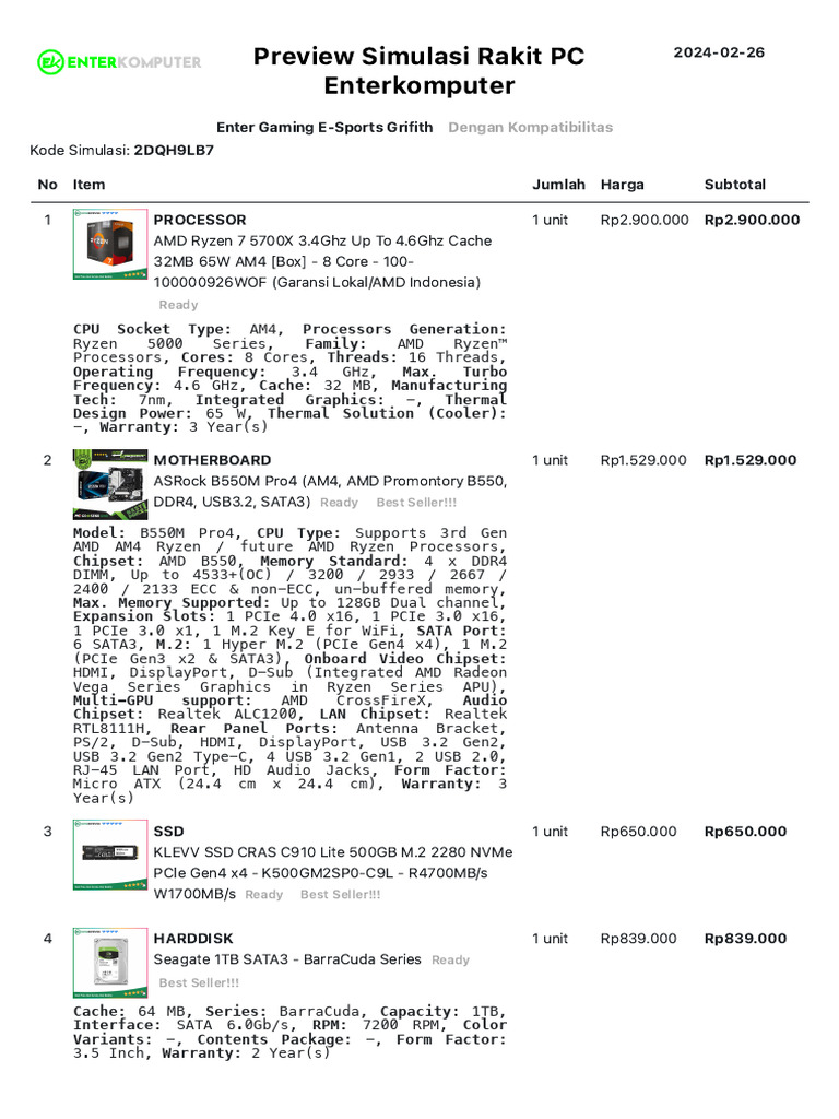 Simulasi_ Enter Gaming E-Sports Grifith - Enterkomputer Jual Beli ...