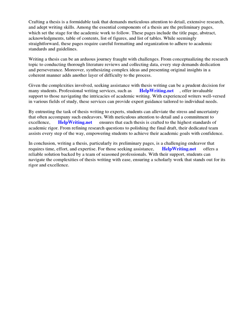 Thesis Preliminary Pages | PDF | Career & Growth