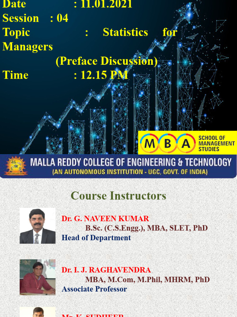 Statistics for Managers Ppt | PDF | Regression Analysis | Statistics