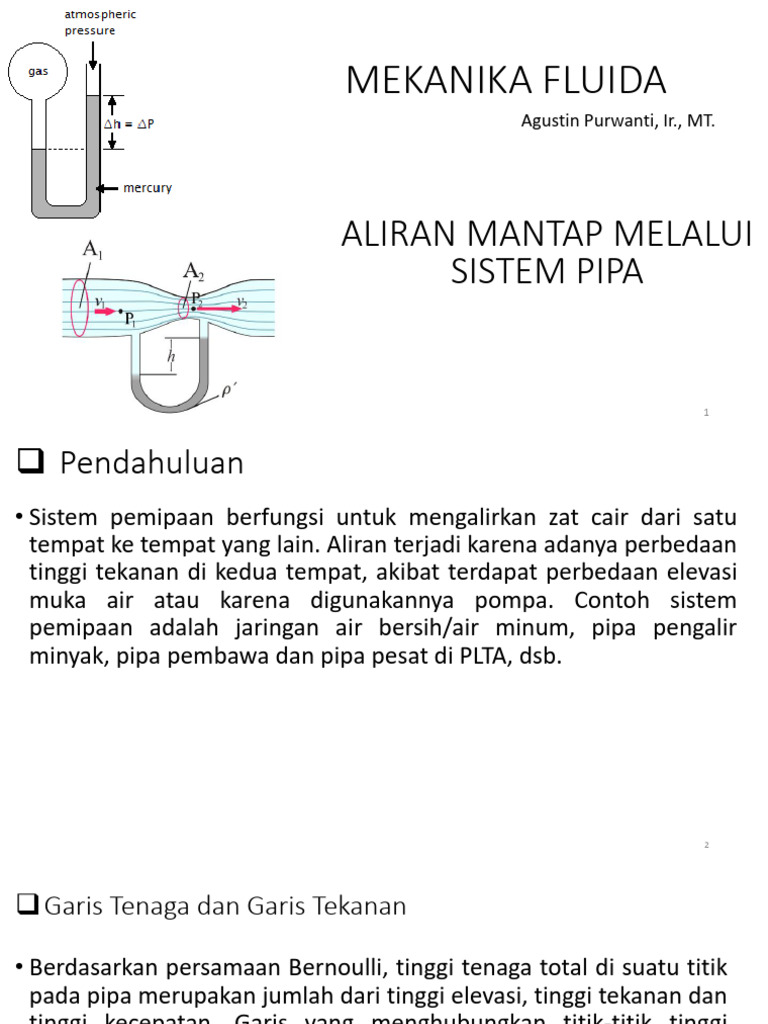 13 - Aliran Mantap Melalui Sistem Pipa | PDF