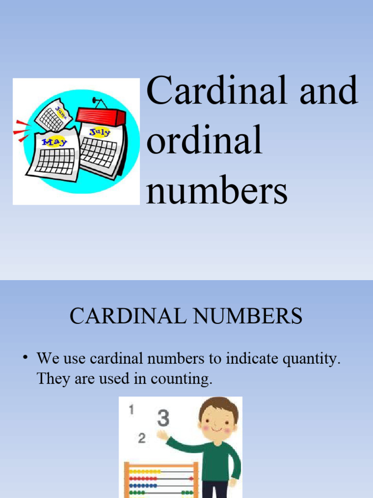 Cardinal and Ordinal Numbers Fun Activities Games 37019 | PDF