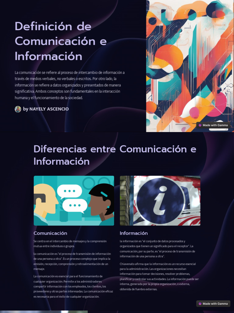 Definicion de Comunicacion e Informacion | PDF | Comunicación | Información
