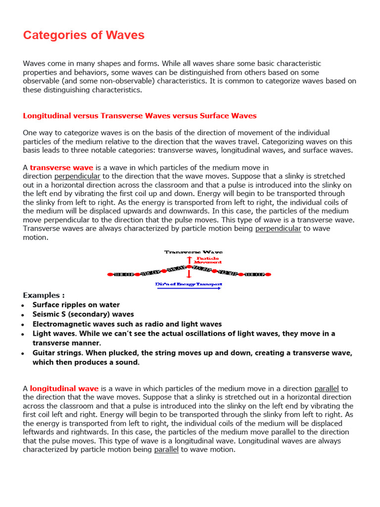 Categories of Waves | PDF
