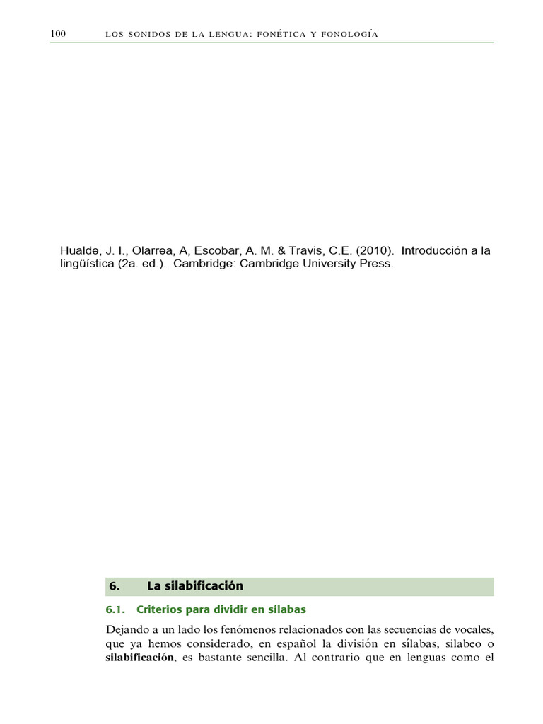 1 La Silabificación | PDF | Lengua española | Palabra