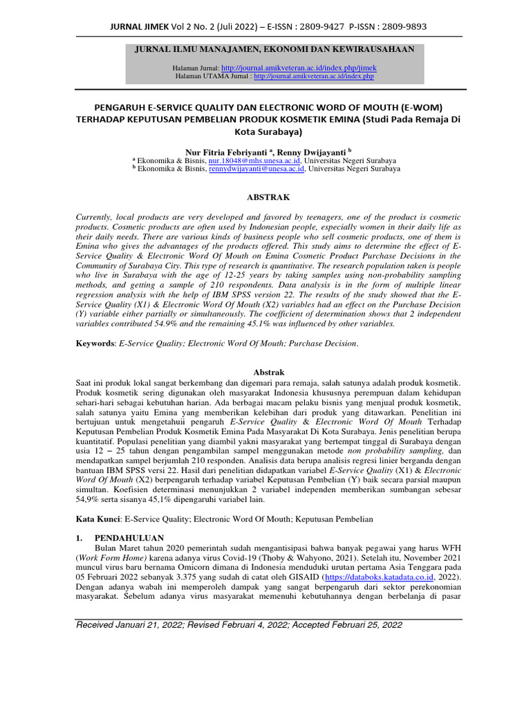 Vol 2 No 2 Tahun 2022 Hal 181-191 | PDF | Marketing