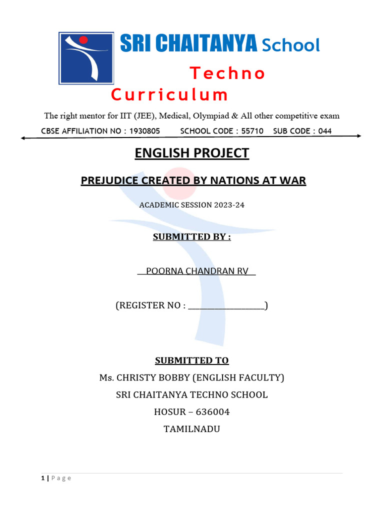 English Project ... Class 12 | PDF