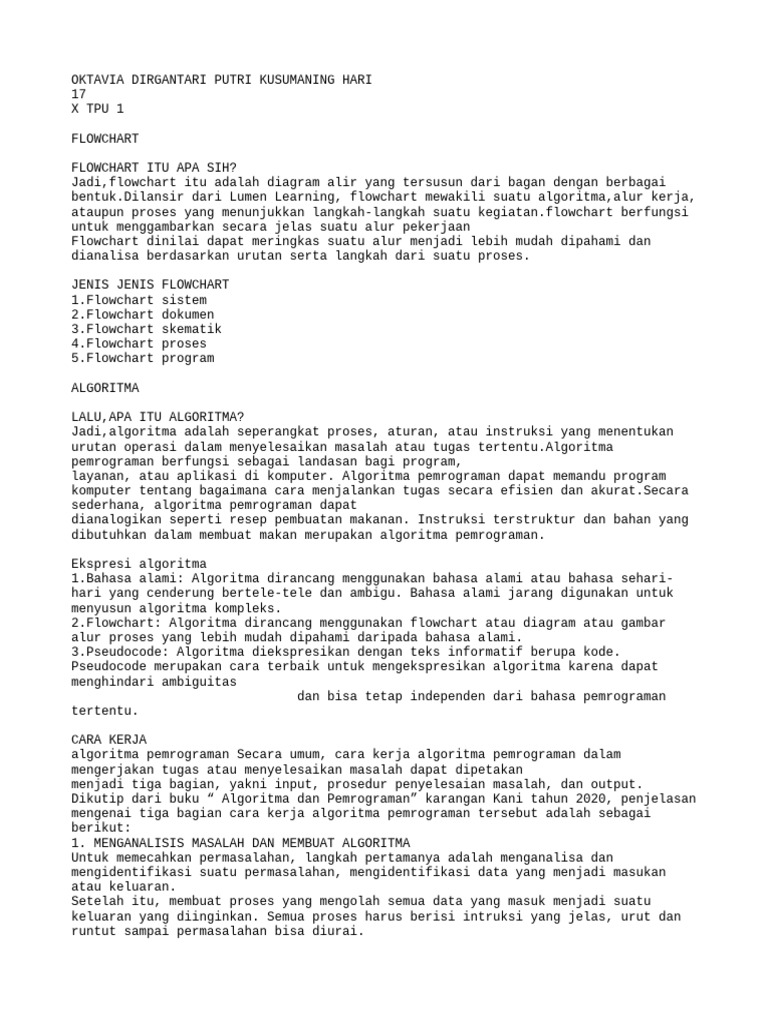 Artikel Flowchart, Algoritma Dan Bahasa Pemrogaman | PDF Artikel Flowchart, Algoritma Dan Bahasa Pemrogaman | PDF