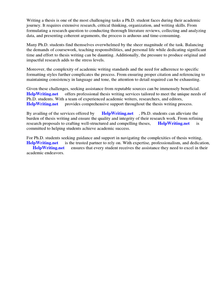 Thesis Writing Tips PHD | PDF