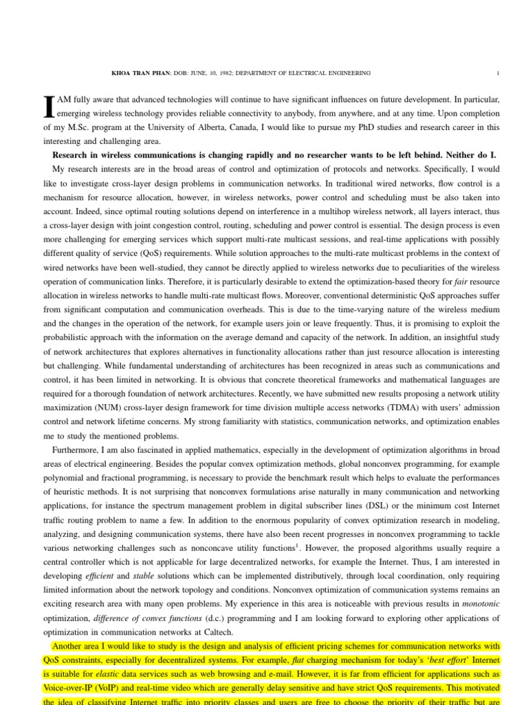 Kev Sop Caltech Updated 1 | Mathematical Optimization | Quality Of Service