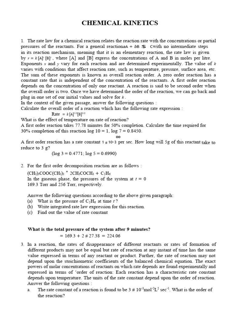 Chemistry Case Study Class 12 | PDF