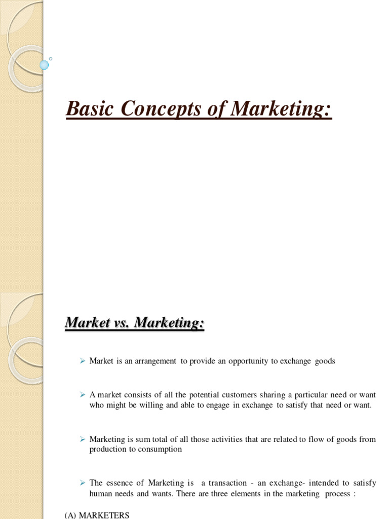 Basics of Marketing | PDF | Marketing | Customer