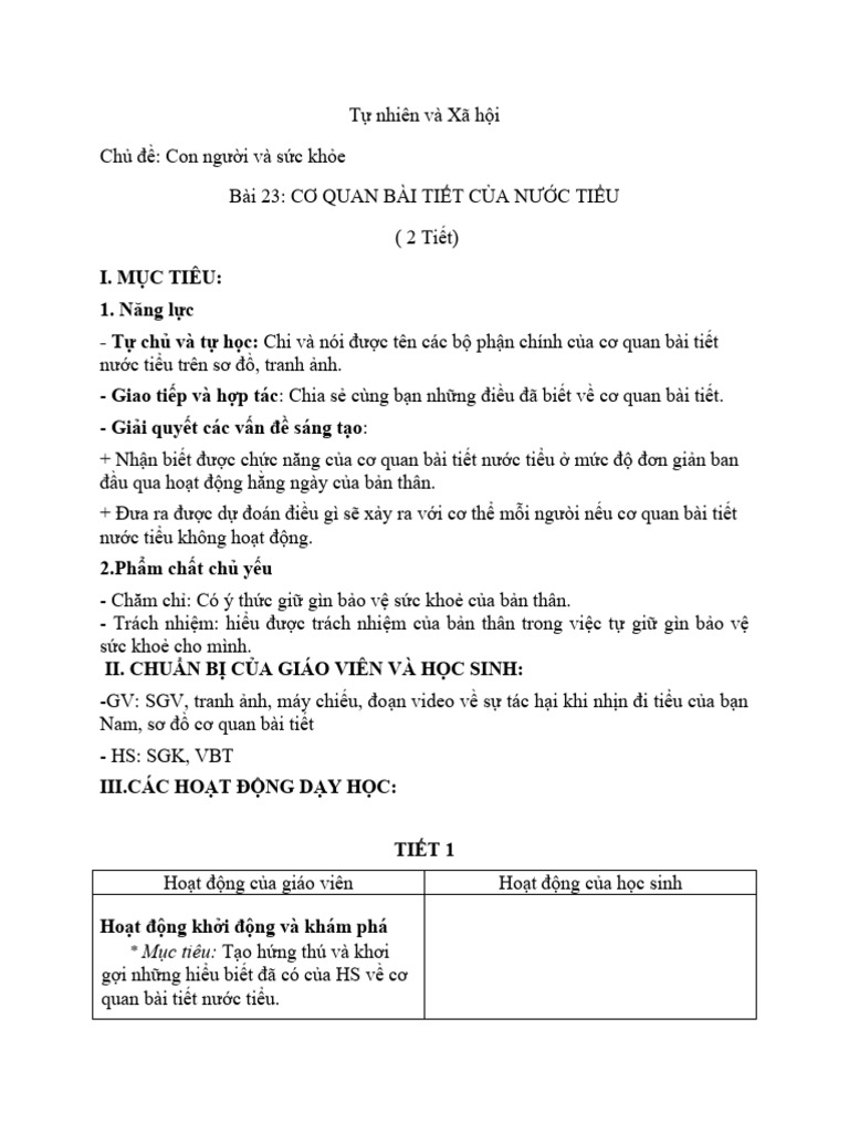 TNXH bai 23 Co quan bai tiet nuoc tieu | PDF
