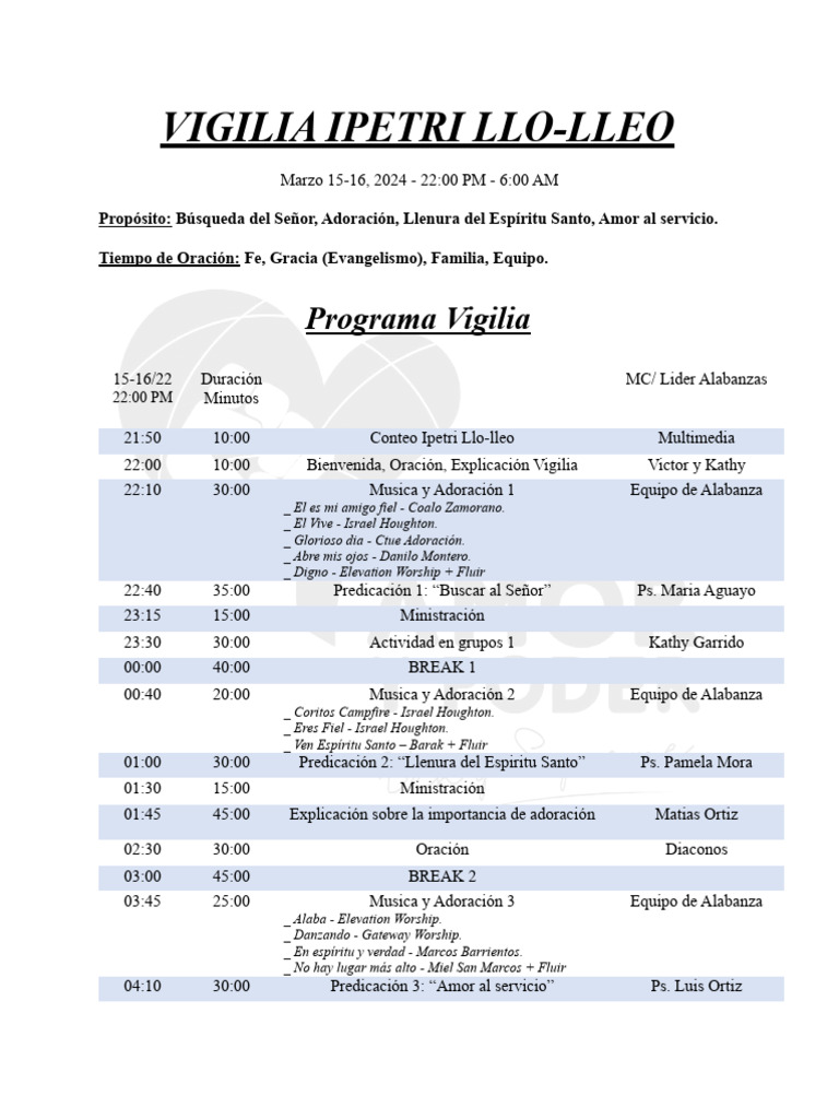 Vigilia 2024 | Descargar gratis PDF | Músicos