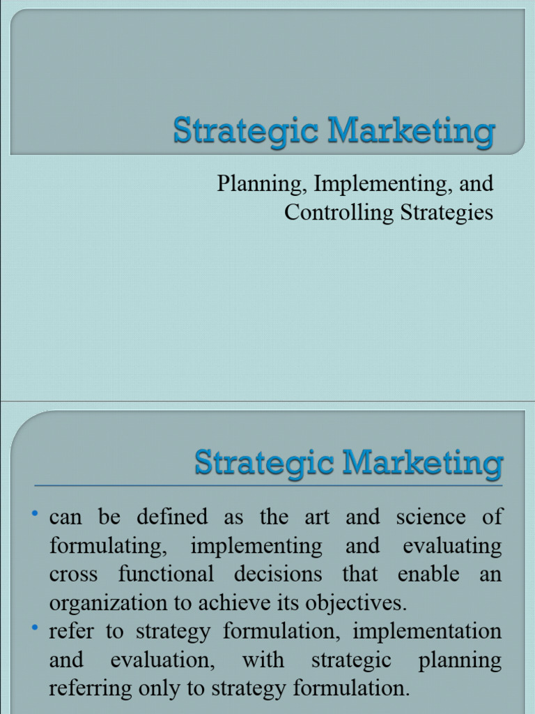 Strategic Marketing | PDF