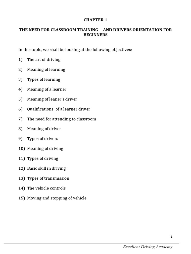 Excellent Driving Academy Final Document | PDF