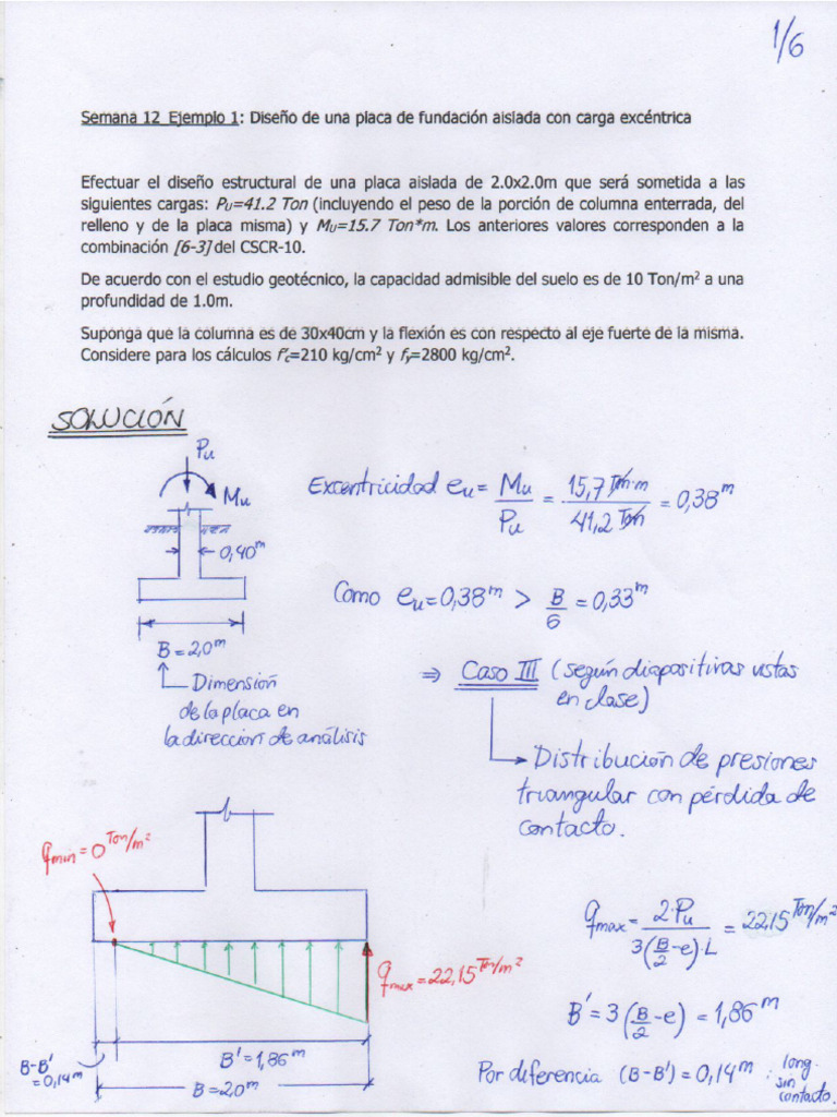 Diseño de Placa Aislada Con Carga Excéntrica | PDF