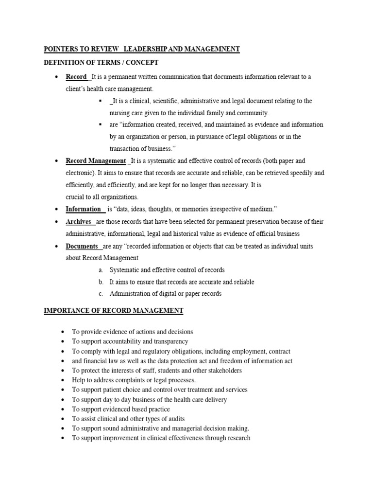 Midterm Pointers | PDF | Nursing | Leadership