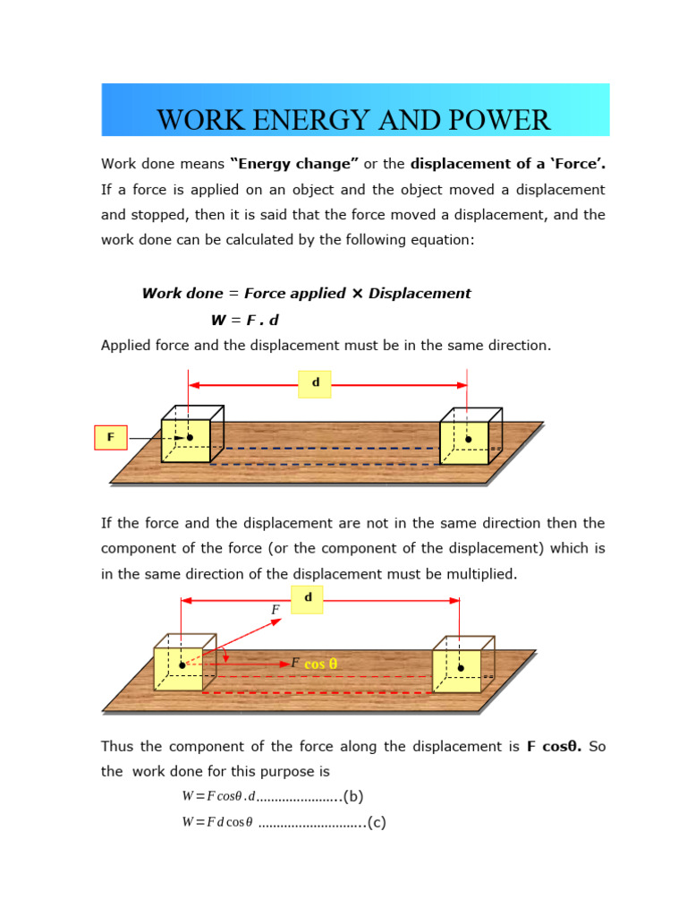Work | PDF | Potential Energy | Force