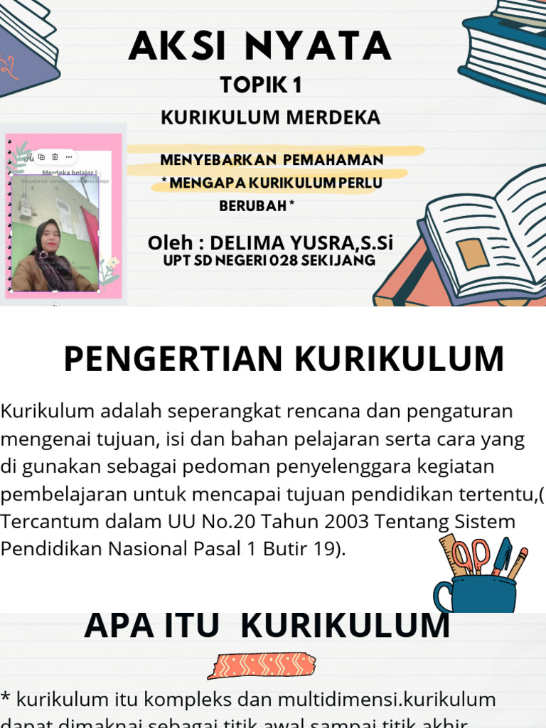 Aksi Nyata Delima Yusra Topik 1 Kurikulum Merdeka - Compressed | PDF | Karier & Perkembangan