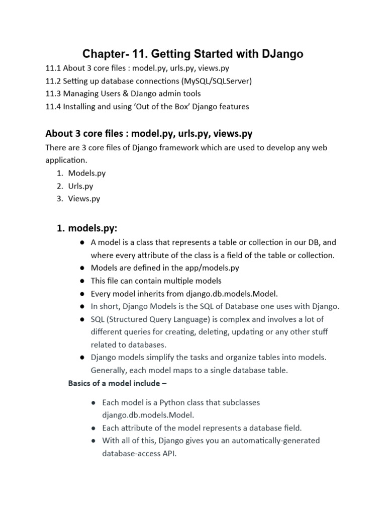 Ch-11 Getting Started With DJango | PDF