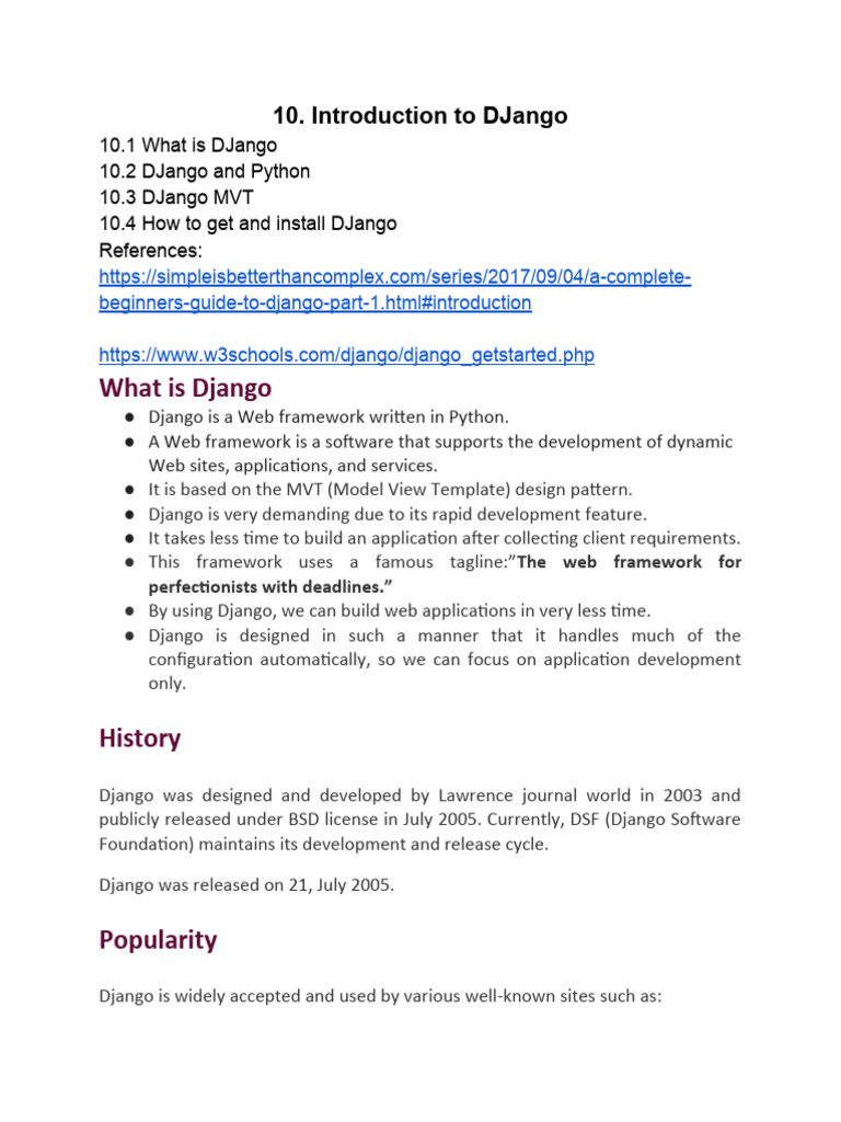 Ch-10 Introduction To DJango | PDF | Databases | Computer Science