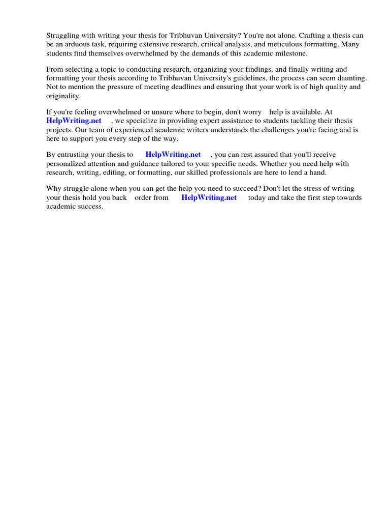 Tribhuvan University Thesis Format | PDF