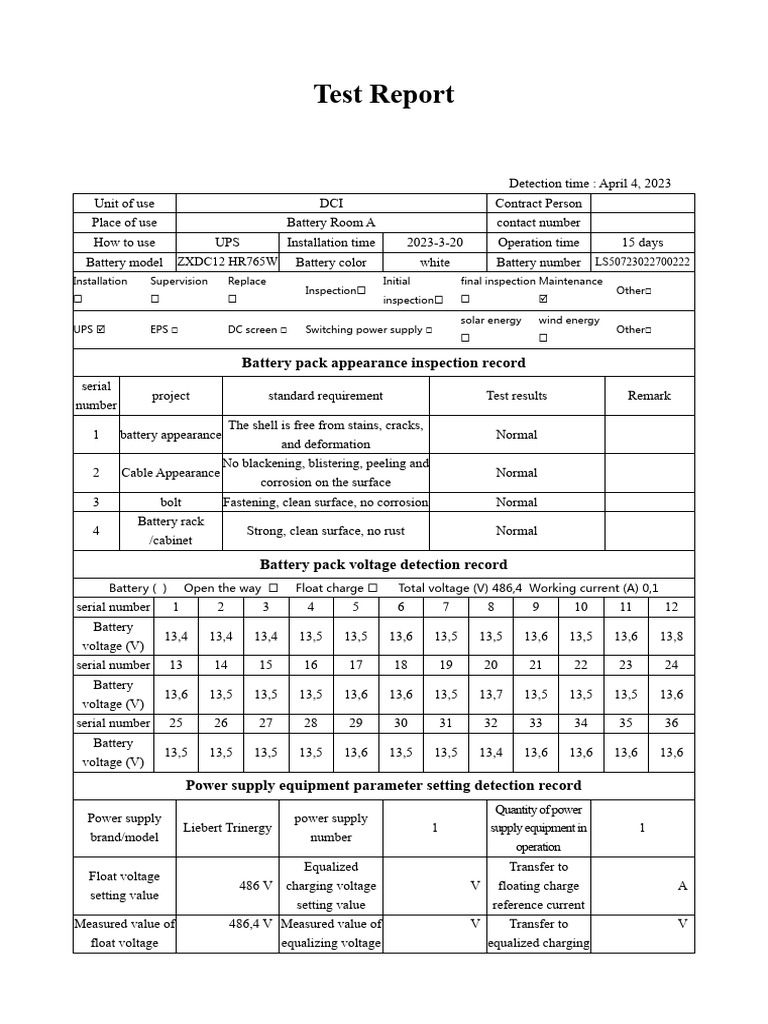 Battery Check Report Rev.1 | PDF | Power Supply | Power (Physics)