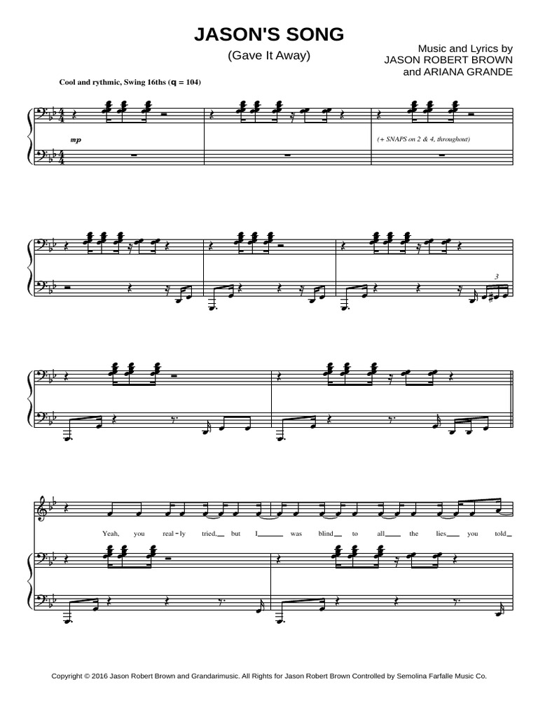 Jasons Song Gave It Away | PDF