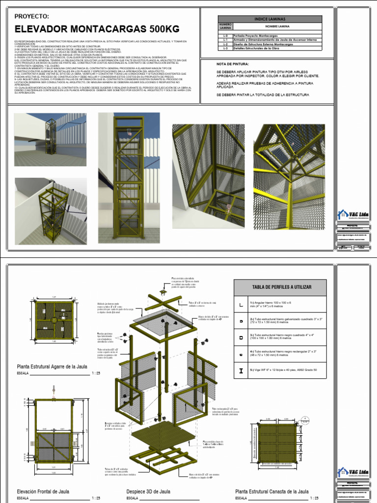 Proyecto Montacargas | PDF | Contratista general | Arquitecto