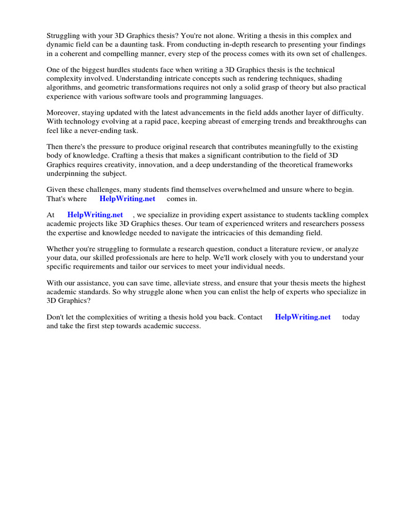 3d Graphics Thesis | PDF | Art | Computers